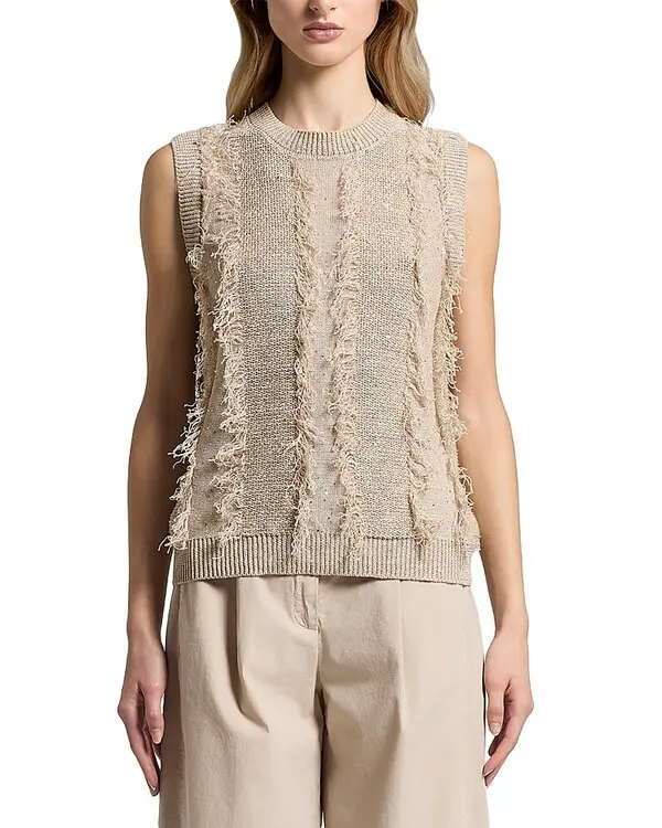 Peserico Fringe Trim Knitted Top