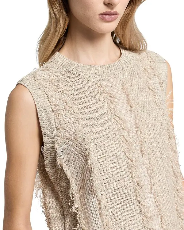 Peserico Fringe Trim Knitted Top