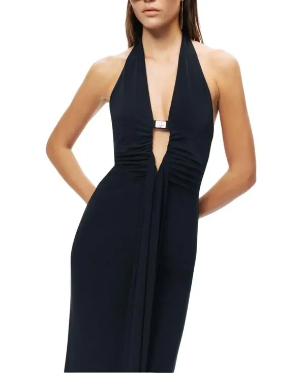 NOCTURNE Halter Neck Cut-out Maxi Dress - Black