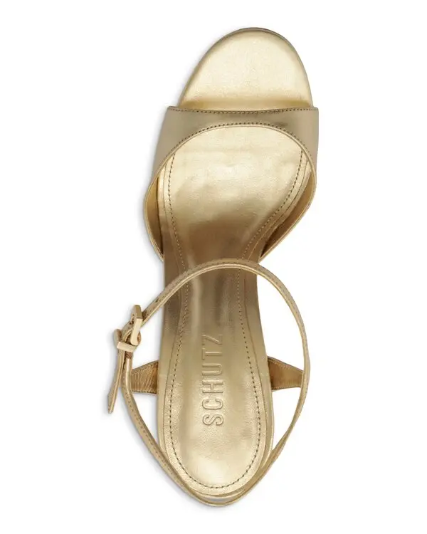 Schutz Scarlett Platform Sandals - Platina