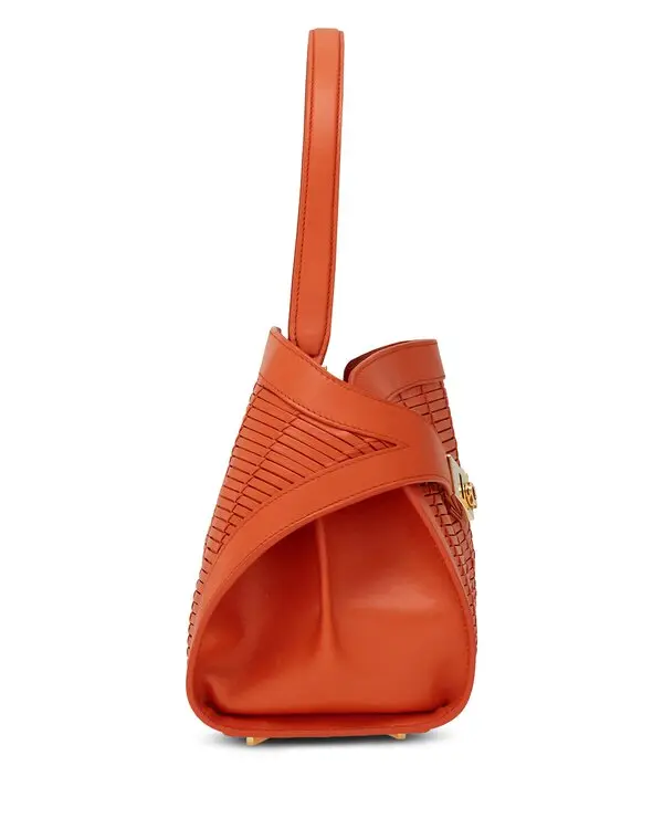 FERRAGAMO Hug Medium Woven Leather Handbag - Light Sienna