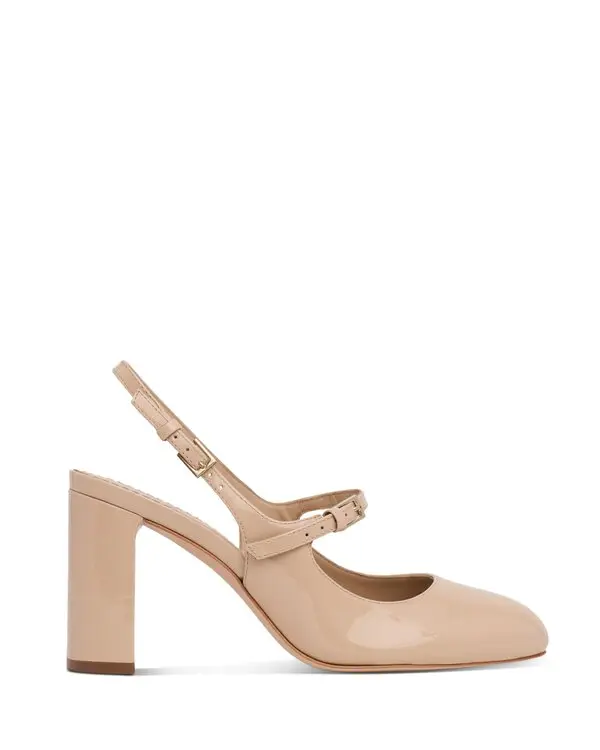 Cinq À Sept Lola Patent Mary Jane Slingback Pumps - Nude