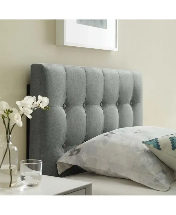 MODWAY Emily Upholstered Fabric Headboard - Gray