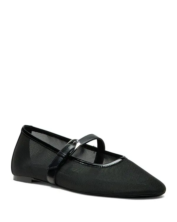 STUART WEITZMAN Sai Bareitall Mary Jane Flats - Black
