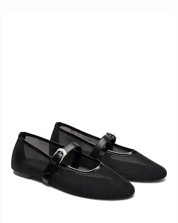 STUART WEITZMAN Sai Bareitall Mary Jane Flats - Black