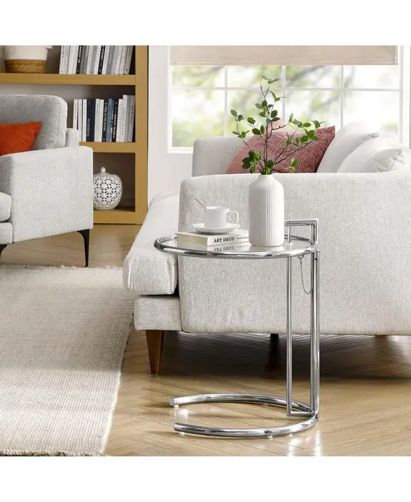 MODWAY Eileen Gray Metal Side Table - Silver