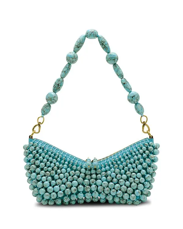 Cult Gaia Mercier Beaded Clutch - Ibiza Turquoise