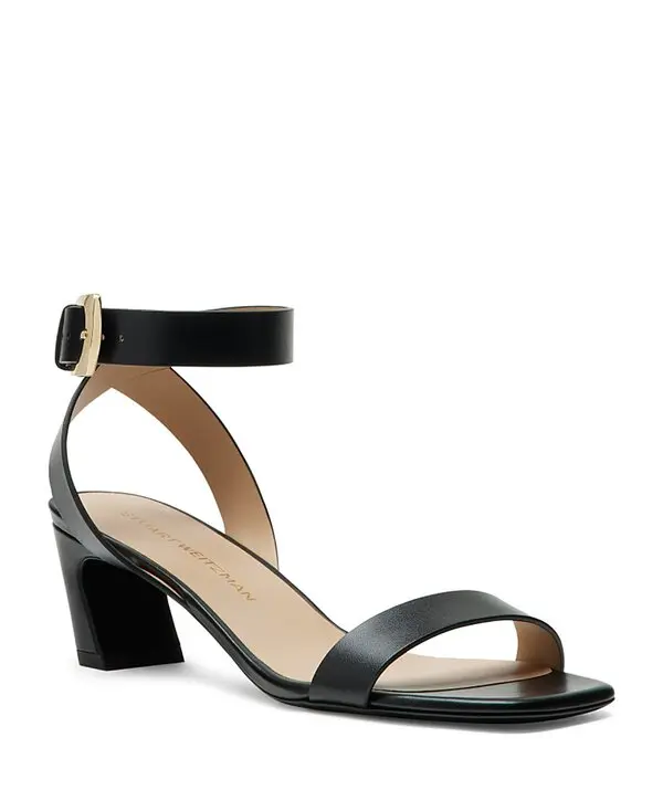 STUART WEITZMAN Sai Block Heel Sandals - Black