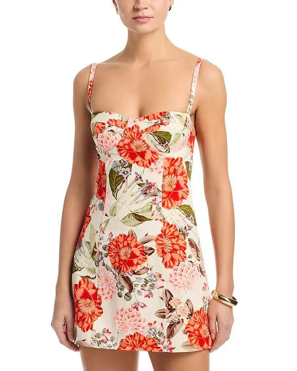 Cara Cara Claudine Mini Dress - Blossoms Egret