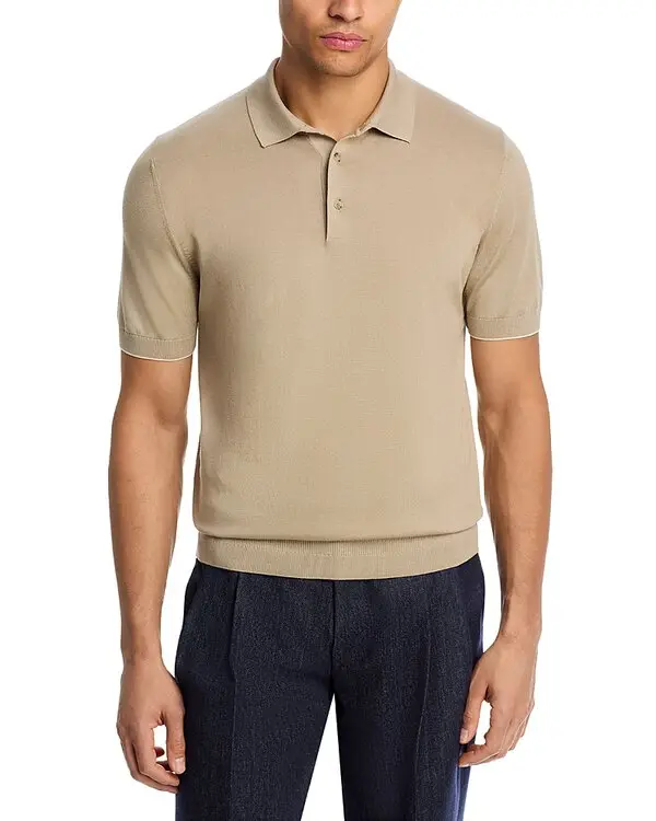 BOSS Silk Cotton Polo Shirt - Beige/khaki