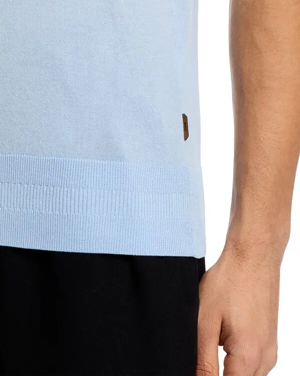 BOSS Silk Cotton Polo Shirt - Open Blue