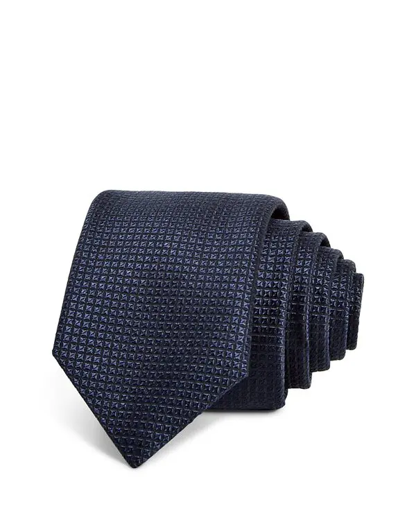 BOSS Skinny Grid Tie - Dark Blue