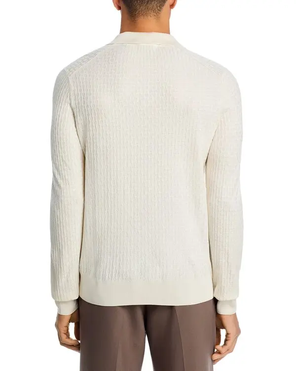 BOSS Silk Long Sleeve Sweater Polo