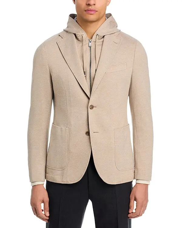 BOSS Hanry Slim Fit Sport Coat With Removable Hood - Oatmeal