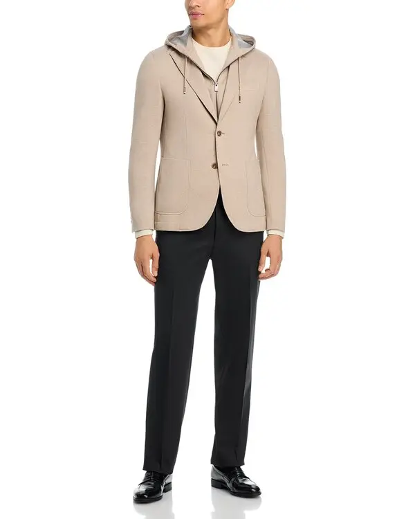 BOSS Hanry Slim Fit Sport Coat With Removable Hood - Oatmeal