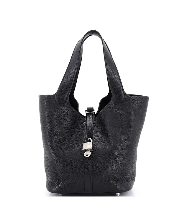 Hermès Mm Picotin Lock Bag Clemence - Black