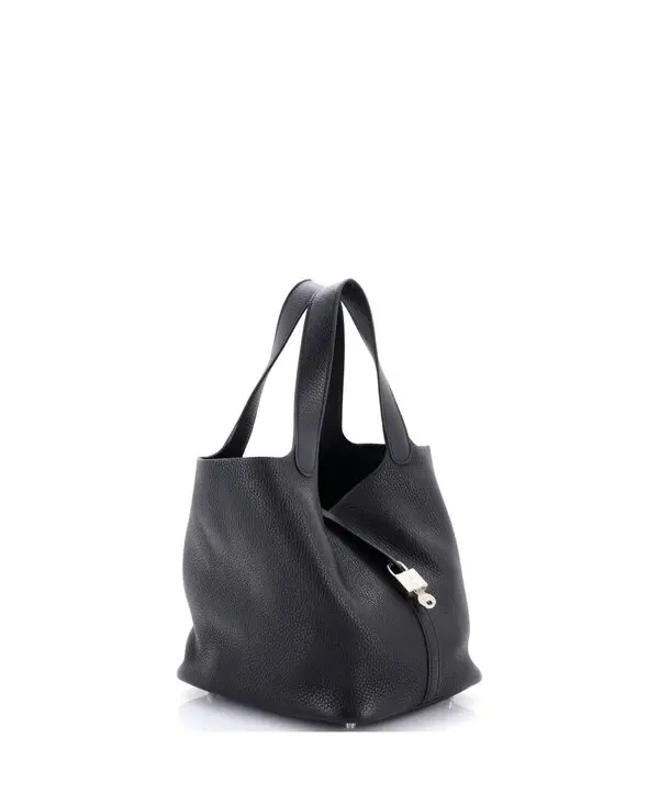 Hermès Mm Picotin Lock Bag Clemence - Black