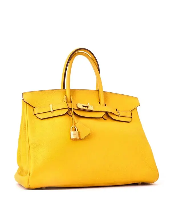 Hermès Birkin 35 Handbag Togo With Gold Hardware - Soleil