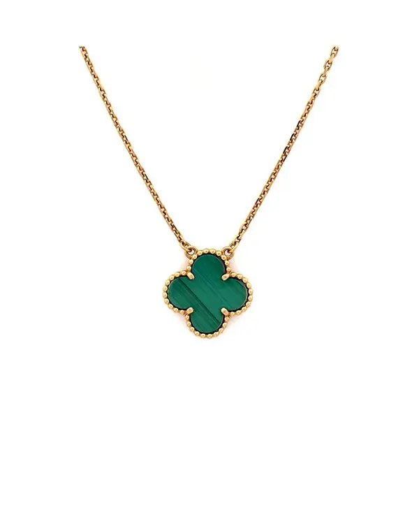 VAN CLEEF & ARPELS Vintage Alhambra Pendant Necklace 18k Gold And Malachite - Yellow