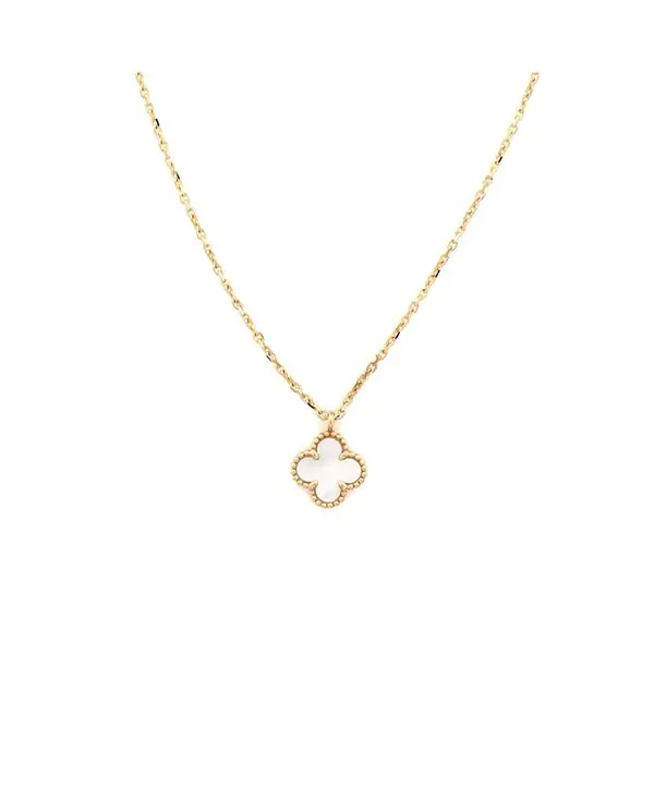 VAN CLEEF & ARPELS Sweet Alhambra Pendant Necklace 18k Gold And Mother Of Pearl, 15.75 - Yellow