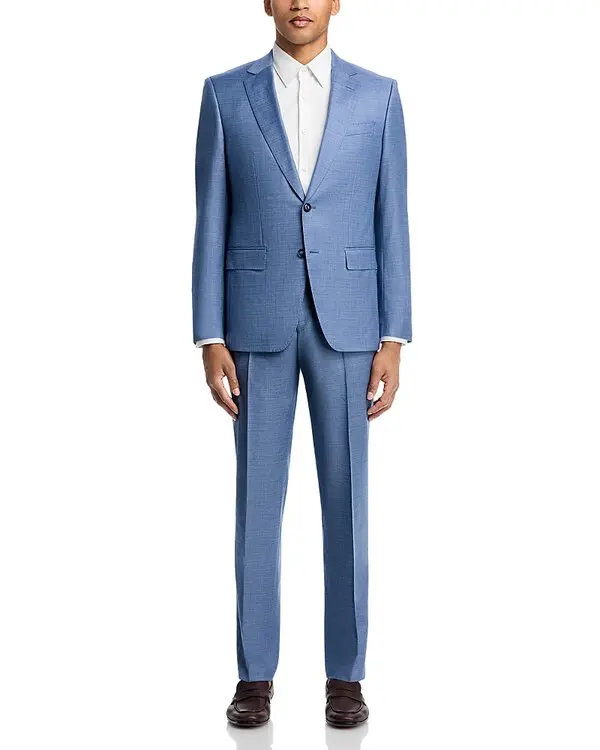 BOSS H-huge Sharkskin Slim Fit Suit - Open Blue