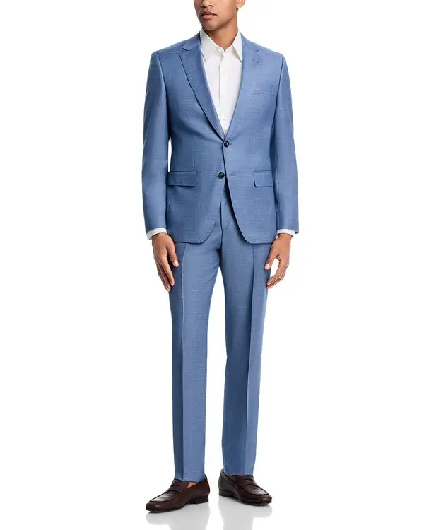 BOSS H-huge Sharkskin Slim Fit Suit - Open Blue