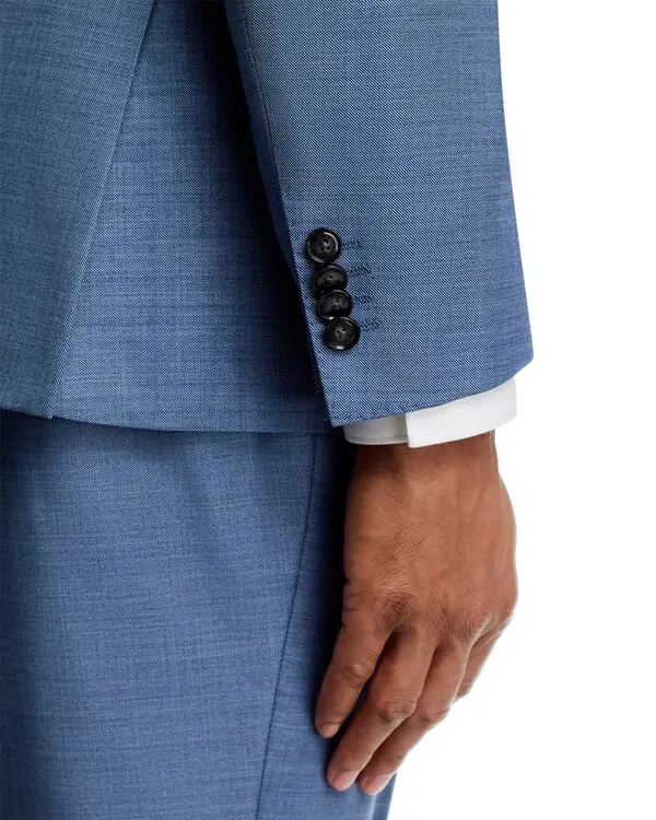 BOSS H-huge Sharkskin Slim Fit Suit - Open Blue