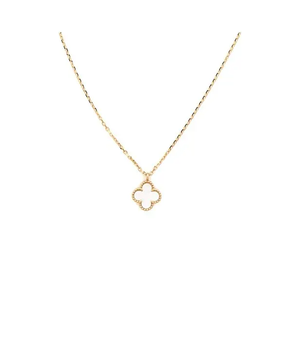 VAN CLEEF & ARPELS Sweet Alhambra Pendant Necklace 18k Gold And Mother Of Pearl, 15.75 - Yellow