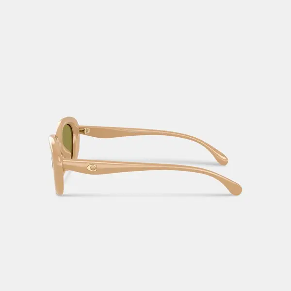 COACH C Hardware Round Sunglasses - Eggshell