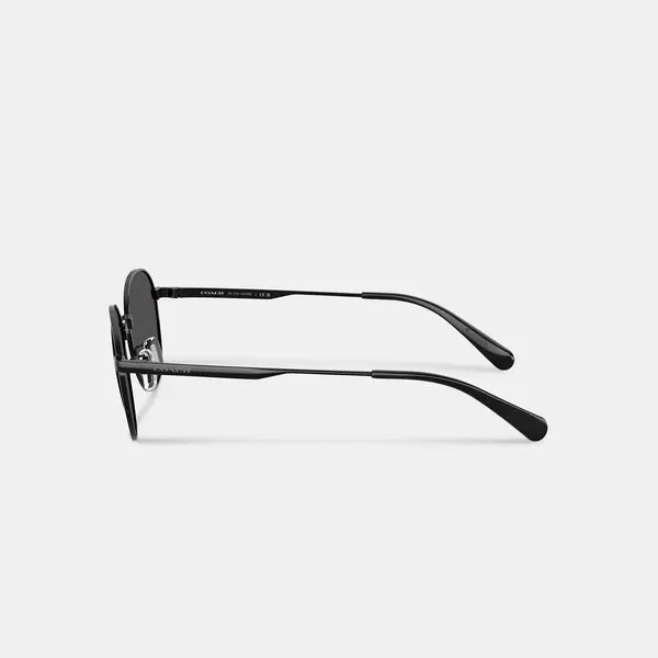 COACH Metal Hangtag Round Sunglasses