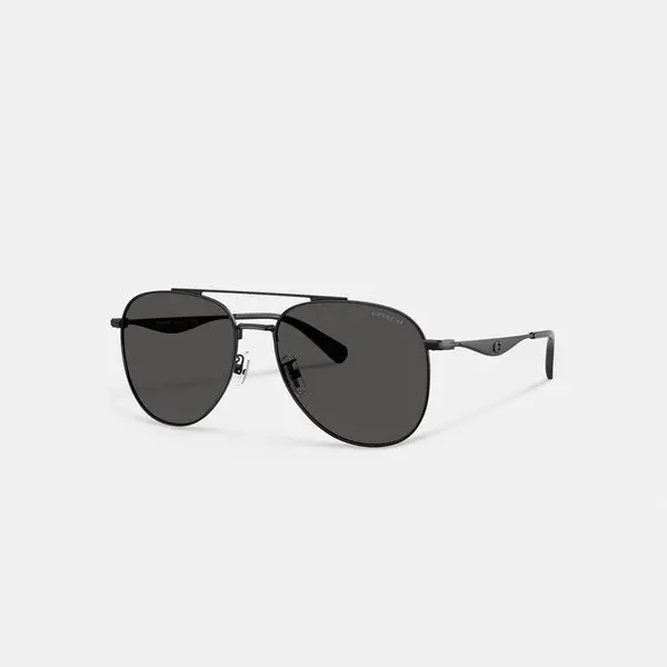 COACH C Hardware Metal Pilot Sunglasses - Black