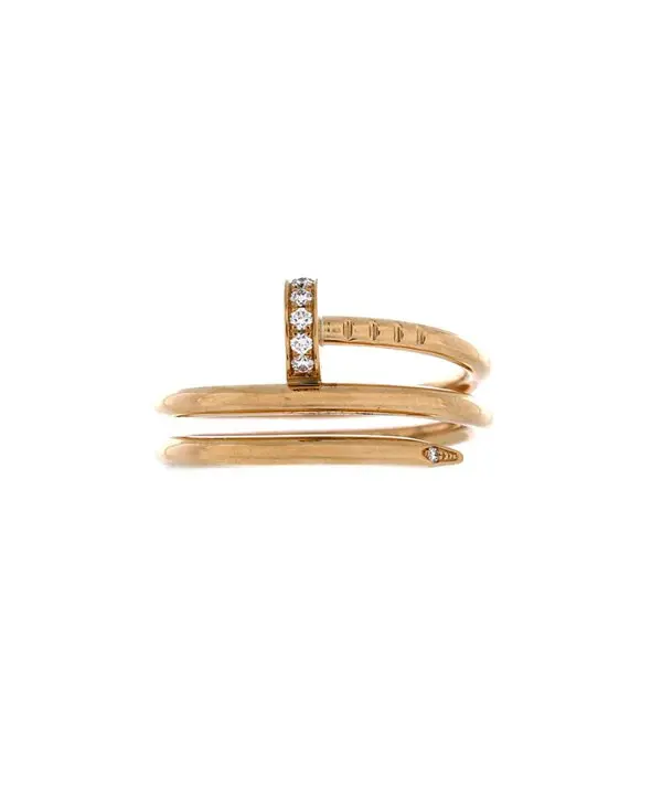 CARTIER Small Juste Un Clou Double Ring 18k And Diamonds - Gold