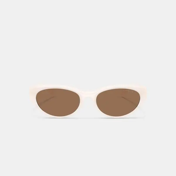 COACH C Hardware Oval Cat Eye Sunglasses - Milky Ivory