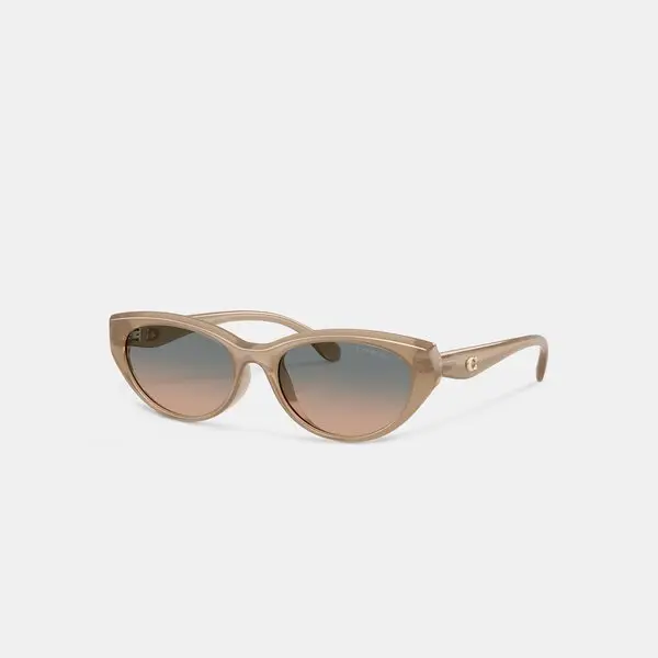 COACH C Hardware Oval Cat Eye Sunglasses - Toasted Sesame