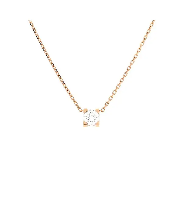 CARTIER 0.30-0.39ct C De Necklace 18k Rose Gold And Diamond, 16.75 - Pink