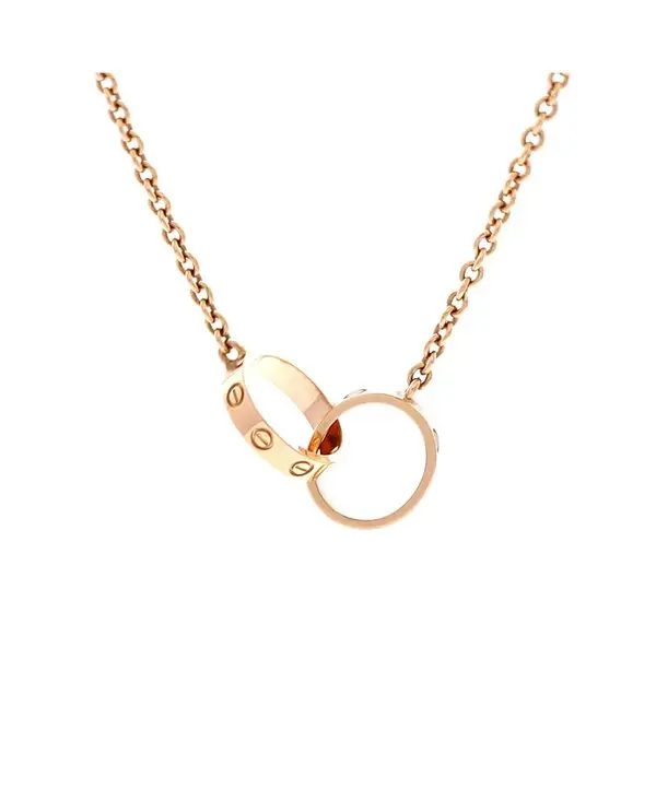 CARTIER Love Interlocking Necklace 18k Rose Gold, 17.25 - Pink