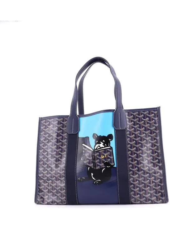 Goyard Mm Villette Tote Printed Coated Canvas - Blue