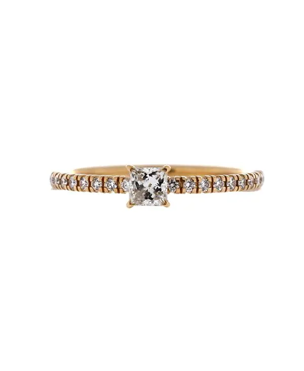 CARTIER Etincelle De Ring 18k With Princess Cut Diamond And Pave Diamonds - Gold