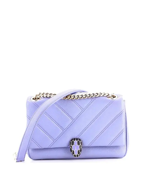 BVLGARI Small Serpenti Cabochon Shoulder Bag Diagonal Quilted Leather - Light/pastel Purple