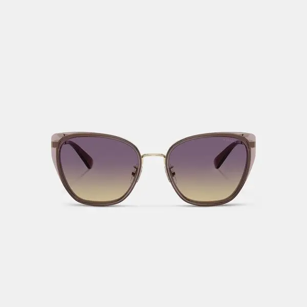 COACH C Hardware Metal Square Sunglasses - Purple Gradient