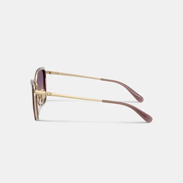COACH C Hardware Metal Square Sunglasses - Purple Gradient