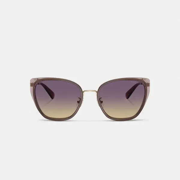COACH C Hardware Metal Square Sunglasses - Purple Gradient