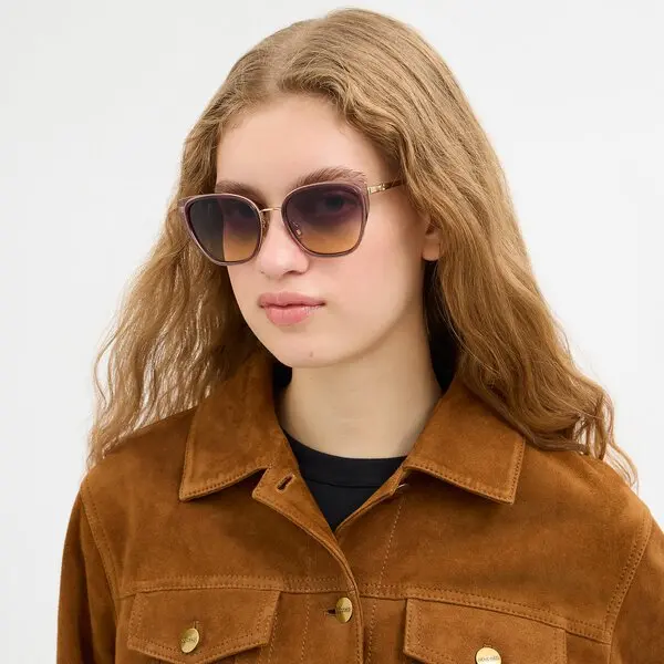 COACH C Hardware Metal Square Sunglasses - Purple Gradient