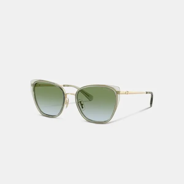 COACH C Hardware Metal Square Sunglasses - Sage