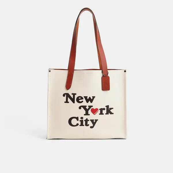COACH Restored Relay Tote Bag 34 With New York City - Chalk Multi