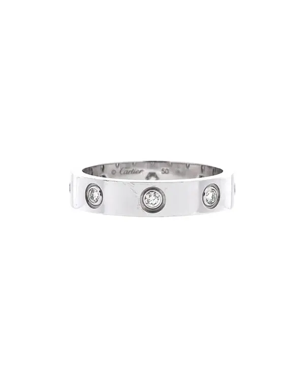 CARTIER Love Wedding Band 8 Diamonds Ring 18k Gold With Diamonds - White