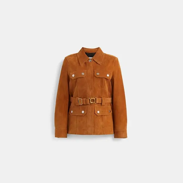 COACH Restored Suede Belted Heritage Jacket