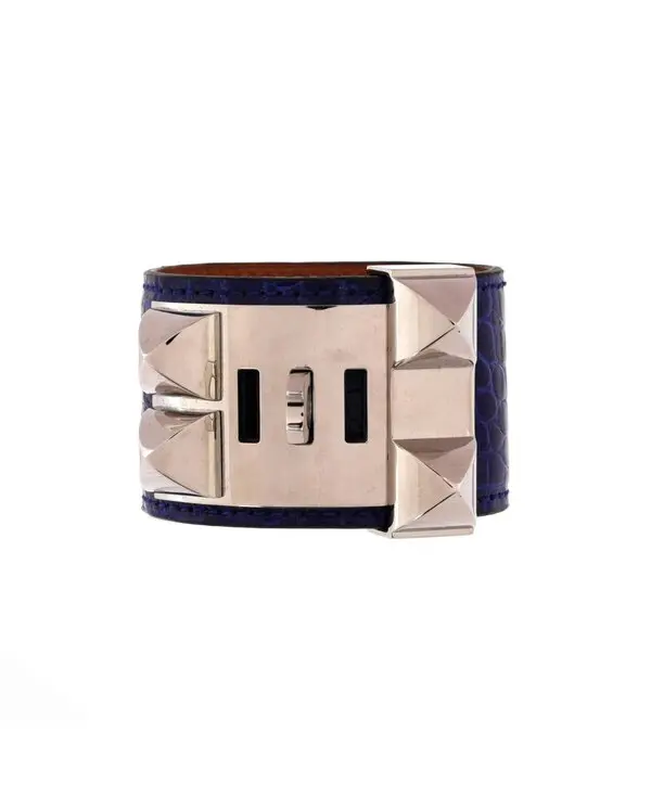 HERMES Collier De Chien Alligator Bracelet