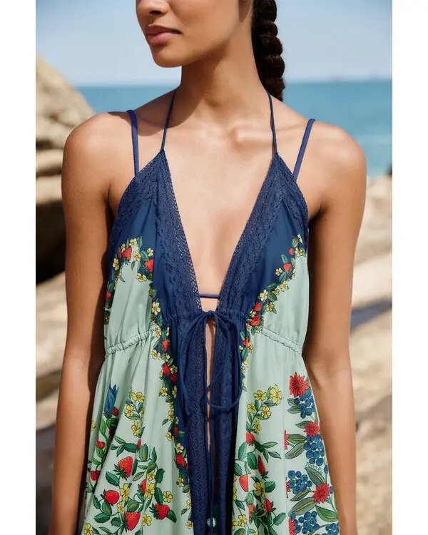 Farm Rio Fruit Beauty Swim Cover-up Dress - Green