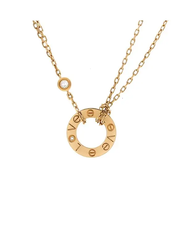 CARTIER Love Pendant Necklace 18k With Diamonds - Gold
